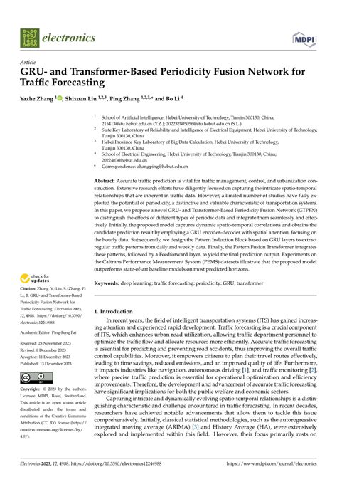 Pdf Gru And Transformer Based Periodicity Fusion Network For Traffic