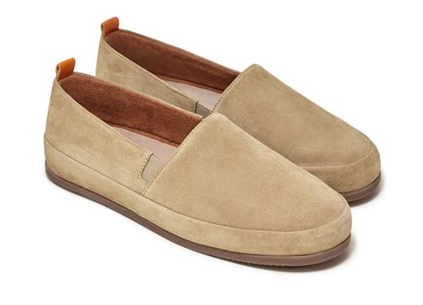 Mens Tan Loafers Mulo Shoes Premium Italian Suede Leather