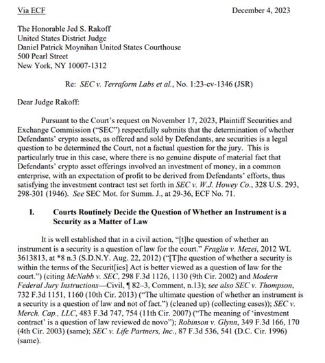 Sec Pushes For Judge To Classify Crypto As Securities In Terraform Labs