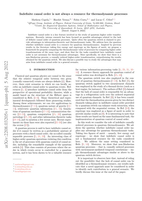 Pdf Indefinite Causal Order Is Not Always A Resource For