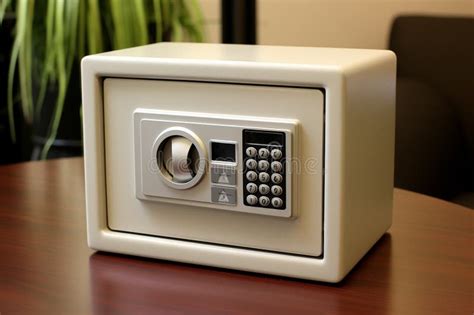 Small Safe With A Digital Keypad Perfect For Storing Valuables In A Bedroom Or Home Office