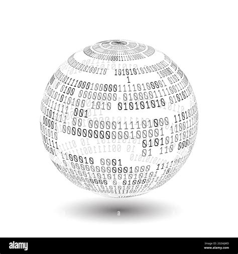 Globe With Binary Code Ball Of Binary Code Digital Technology Data