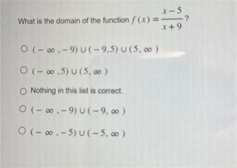 Solved What Is The Domain Of The Function