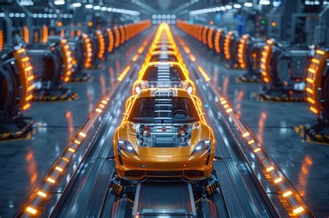automatic robotic assembly line for robots and modern machines ai