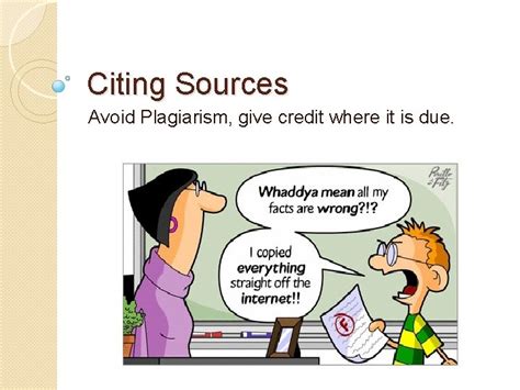 Citing Sources Avoid Plagiarism Give Credit Where It