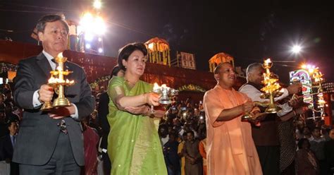 인도 디왈리 축제 참석한 김정숙 여사
