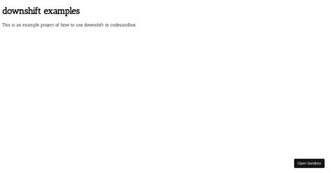 downshift examples testing codesandbox