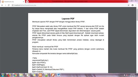 Tutorial Membuat Dokumen Pdf Dengan Php Menggunakan Library Fpdf