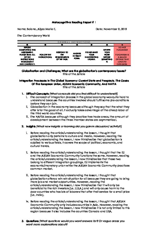 metacognitive reading report 1 pdfcoffee