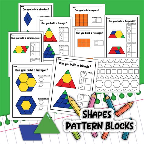 Pattern Block Shapes Worksheets The Simplified Classroom