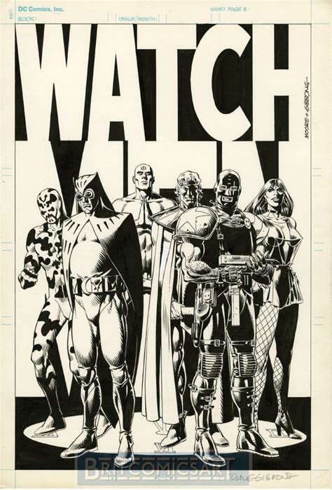 Watchmen group historical 1st artwork by Dave Gibbons by Dave Gibbons