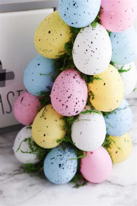 Farmhouse Style Dollar Tree Easter Egg Tree