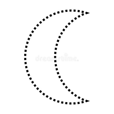 Crescent Shape Dotted Symbol Vector Icon For Creative Graphic Design Ui Element Stock Vector