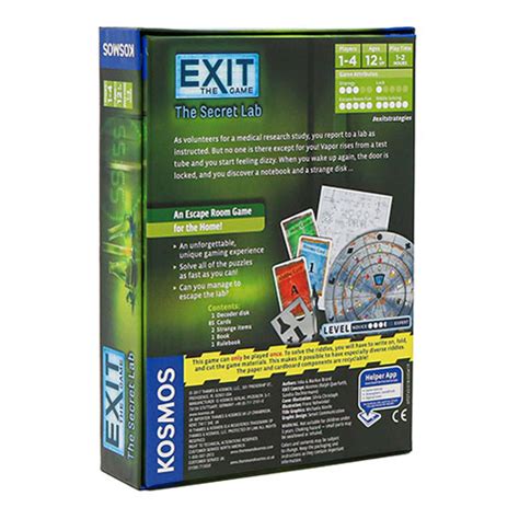 EXIT The Secret Lab Board Games Zatu Games