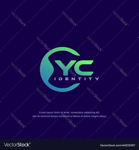 Yc Initial Letter Circular Line Logo Template Vector Image