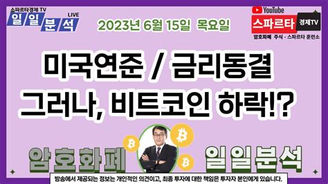 비트코인 암호화폐 디지털자산 주식 미국연준 금리동결 그러나 비트코인 하락 Youtube