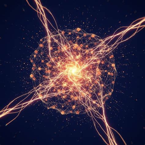 A Complex Network Of Glowing Interconnected Lines And Nodes Forms The Central Stock