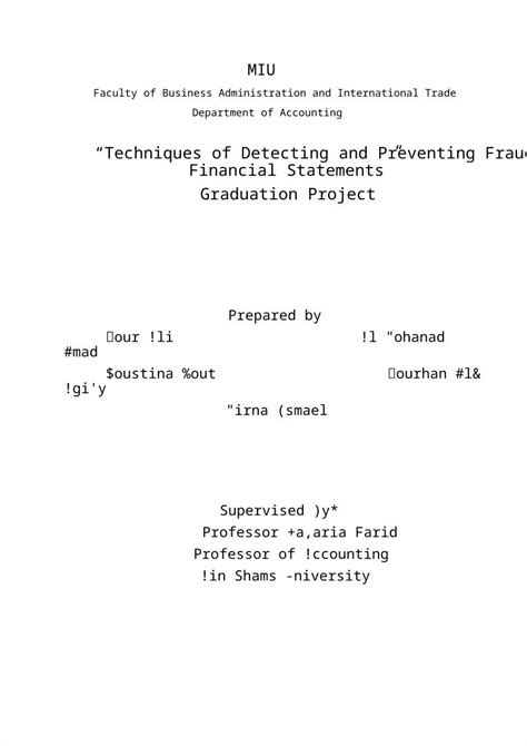 docx “techniques of detecting and preventing fraud in financial