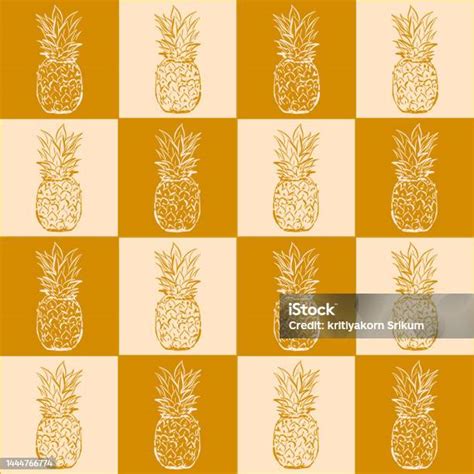 파인애플 원활한 패턴 여름 열대 과일과 나뭇잎 벡터 그림 0명에 대한 스톡 벡터 아트 및 기타 이미지 0명 과일 귀여운 Istock