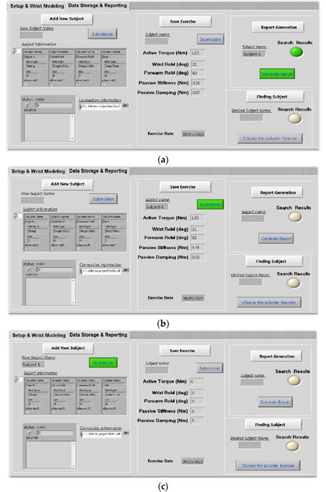 Data Base Interface A Add New Subject B Save Exercise C