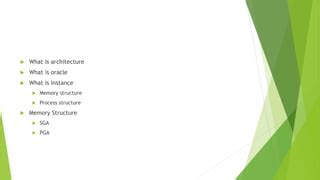 Oracle RBMS Architecture SVG PVG Background Process PPT