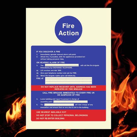 Glow In The Dark Fire Action Sign