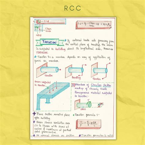 Rcc Notes Pdf Reinforced Cement Concrete Handwritten Notes
