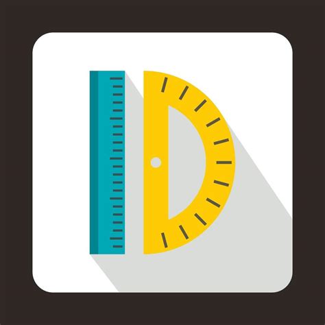 Ruler And Protractor Icon Flat Style 14372353 Vector Art At Vecteezy