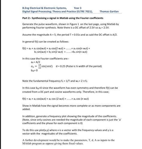 solved part 1a adding sinusoids mathematically given the