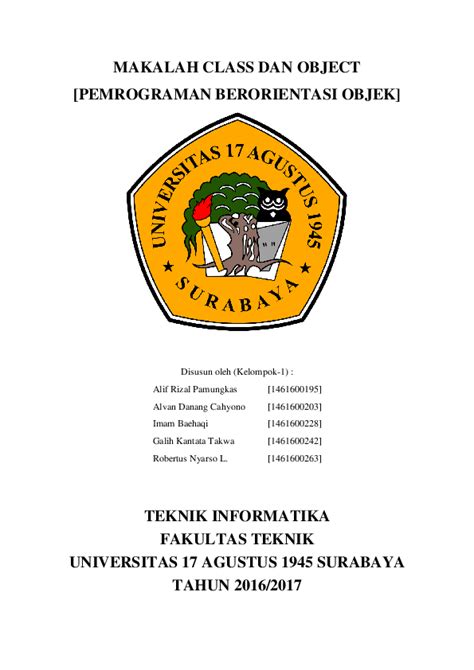 Doc Makalah Class Dan Object Pemrograman Berorientasi Objek
