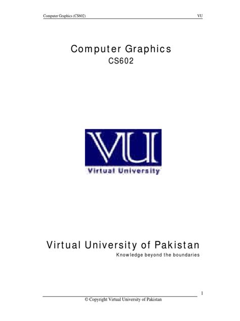 pdf cs602 computer graphics pdf handouts virtual university dokumen