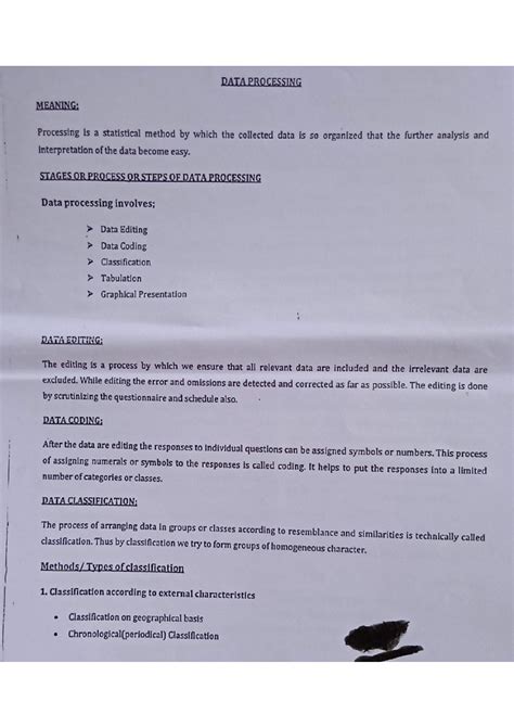SOLUTION Introduction To Data Processing Stages Methods Or Types Studypool