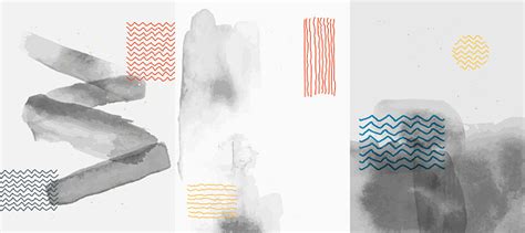 벡터 그림입니다 50 년대 60 년대 추상현대 손 그린 배경 포스터 엽서 초대장 브로셔 커버 디자인 객실 벽 장식 낙서 라인이 있는 회색 수채화 페인트 추상적인에 대한 스톡