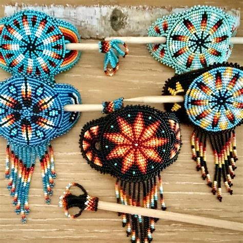 Beaded Native Hair Stick Etsy
