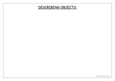 Describing Objects English Esl Worksheets For Distance Learning And