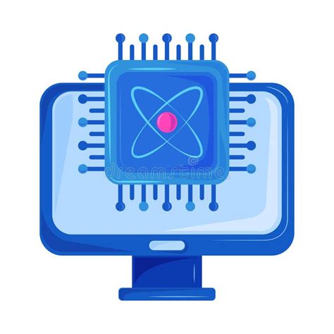 Ai Quantum Processor Computer Technology Stock Vector Illustration Of Blue Vector 359288455