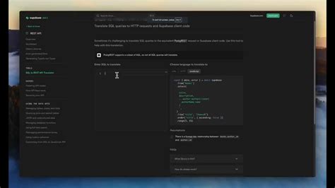 Translate Sql To The Corresponding Postgrest Request Or Supabase Client