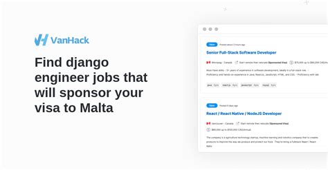 django engineer jobs in malta vanhack