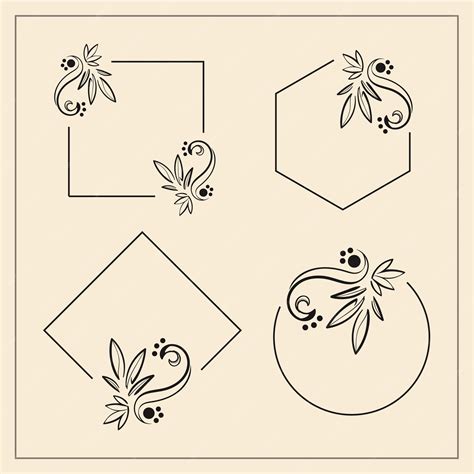 Premium Vector Curve Leaf Ornament For Border And Frame