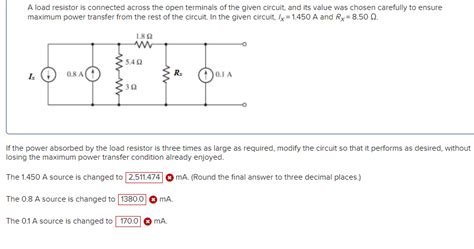 Solved A Load Resistor Is Connected Across The Open Chegg