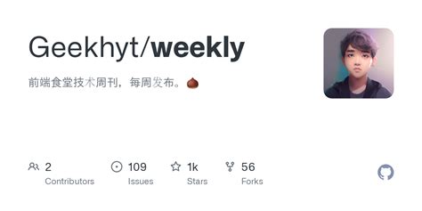 GitHub Geekhyt weekly 前端食堂技术周刊每周发布
