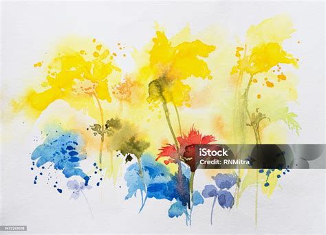 초대 카드 엽서 포스터 표지 장식과 같은 다양한 용도를 위한 추상 꽃 수채화 그림 수채화 손으로 그린 그림 종이에 붓으로 꽃 그림 흰색 배경입니다 꽃 식물에 대한 스톡 벡터
