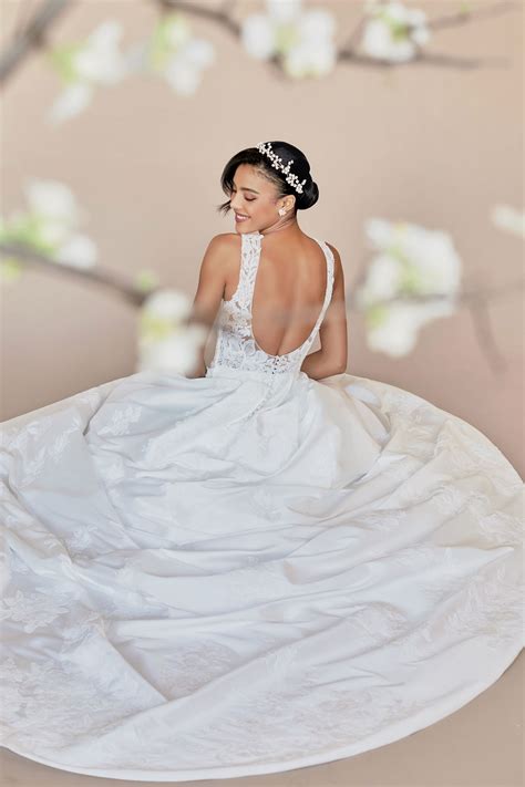 Devan Clean Stretch Mikado Ball Gown With Scoop Back And Pockets