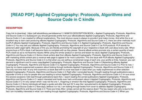 Ppt Read Pdf Applied Cryptography Protocols Algorithms And Source
