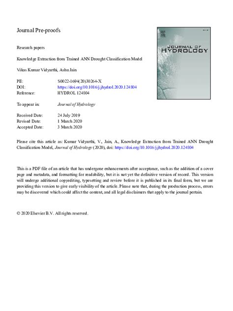 pdf knowledge extraction from trained ann drought classification model