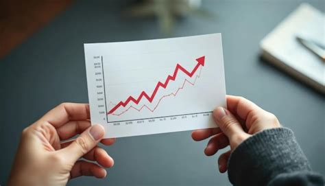 Analyzing Trends Through Fluctuating Data On A Red Line Graph Held In Hand Premium Ai