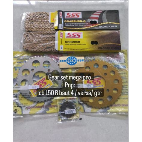 Jual Gear Set Sss Mega Pro Pnp Cbr 150 R Cb 150 R Hole 4 Versa