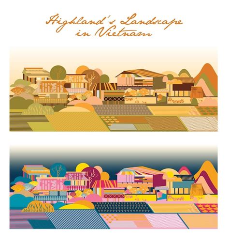 베트남의 하이랜드 프리미엄 벡터