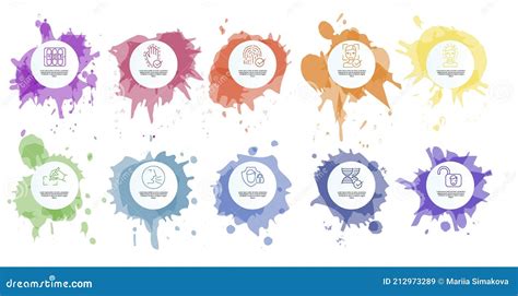 Infographic Authentication Template Icons In Different Colors Include Code Palm Recognotion