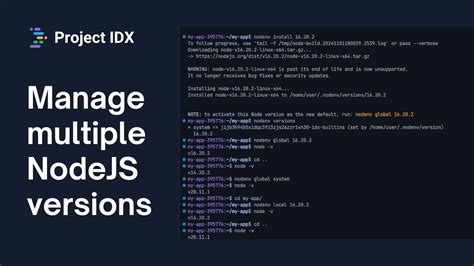 how to manage multiple nodejs versions on project idx youtube